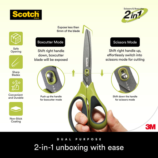 3M Scotch Non-Stick Unboxing Scissors – Visionary Solutions Sdn Bhd